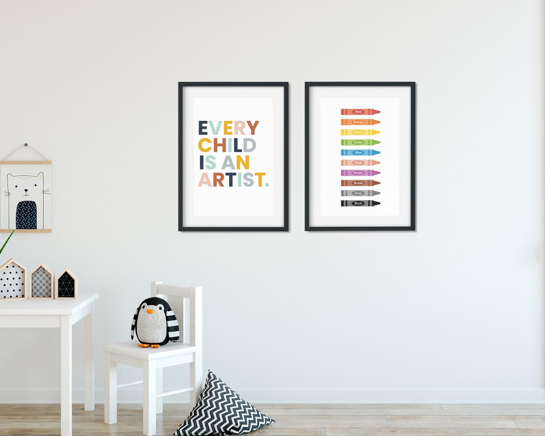 Printable Colours Nursery Print, Every Child is an Artist, Set of 2 ...