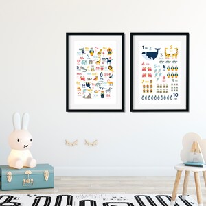 Animal Number Print, Numbers 1 to 10, Educational Prints, Number Poster ...