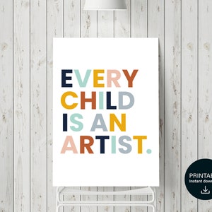 Printable Colours Nursery Print, Every Child is an Artist, Set of 2 ...