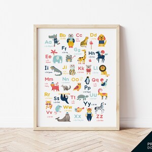 Printable Animal Alphabet Print, Set of 2, Uppercase and Lowercase ...