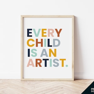 Printable Colours Nursery Print, Every Child is an Artist, Set of 2 ...