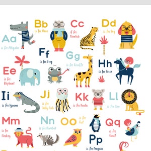 Printable Animal Alphabet Print, Set of 2, Uppercase and Lowercase ...