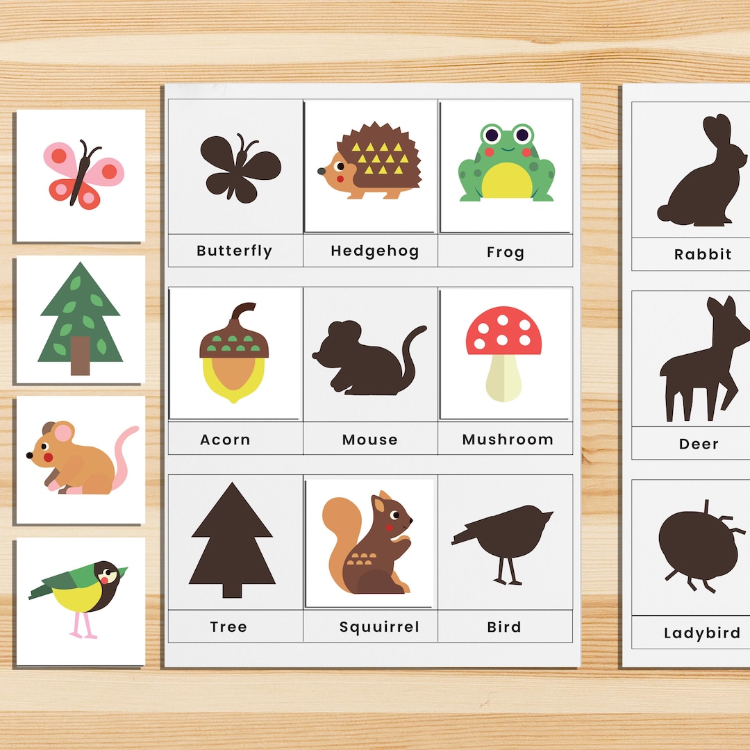 Woodland Animal Matching Game Printable | Montessori Toddler Activity ...