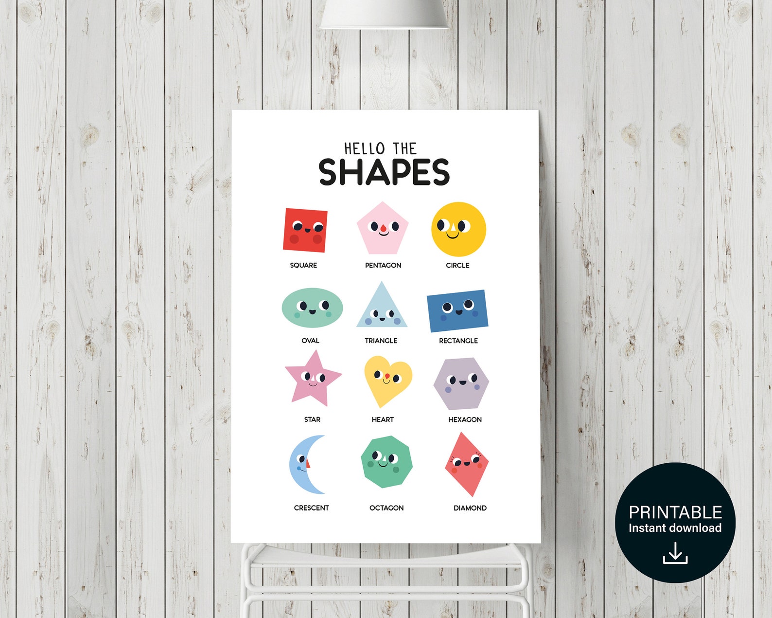 Printable Shapes Poster Shapes Print Educational Shapes - Etsy UK