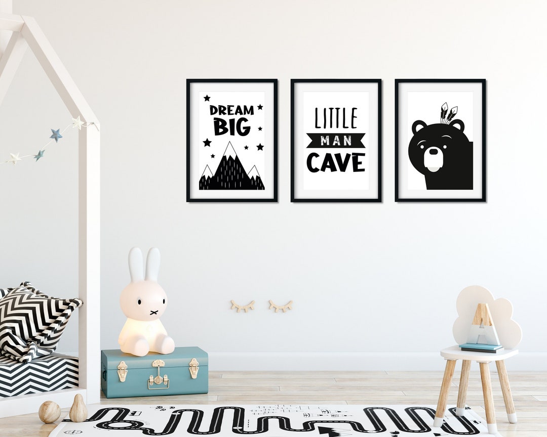 Printable Little Man Cave Digital Prints, Set of 3, Boy's Bedroom Print ...