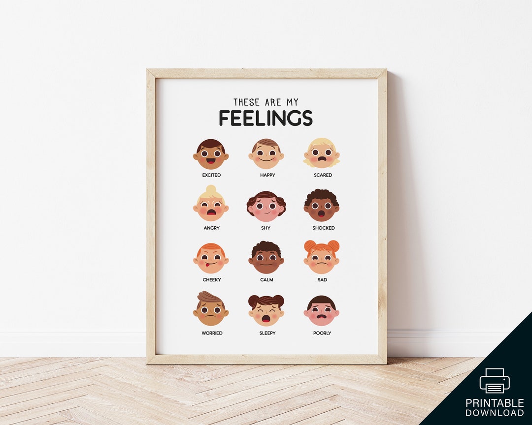 Feelings and Emotions Poster, Nursery Educational Art (digital Download ...