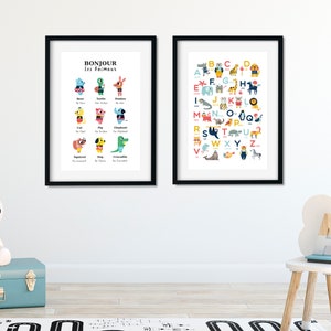 Printable French English Animal Poster, Bilingual French Animal Names ...