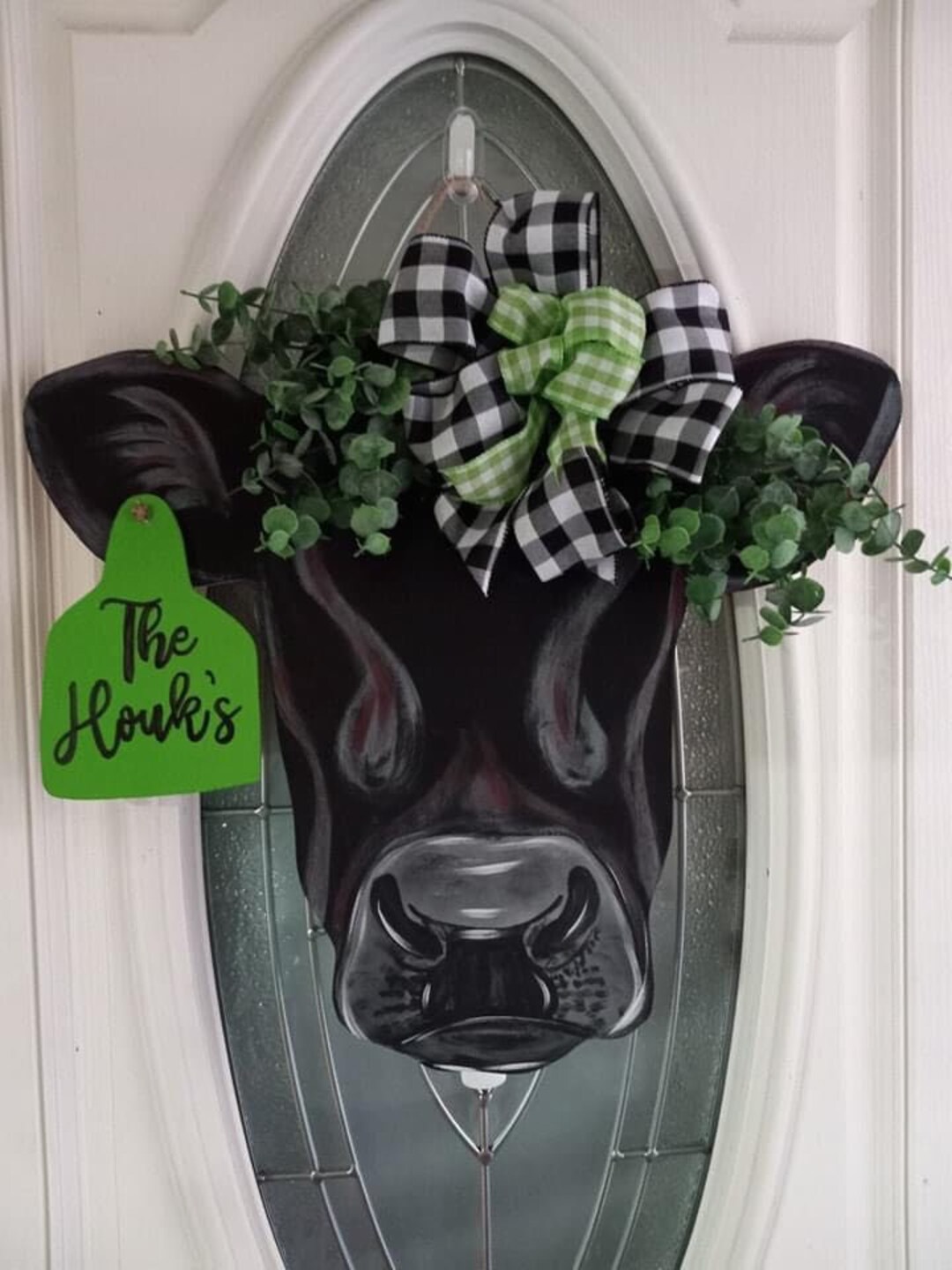 Cow Door Hanger, Farmhouse Cow Door Hanger, Cow Decor - Etsy