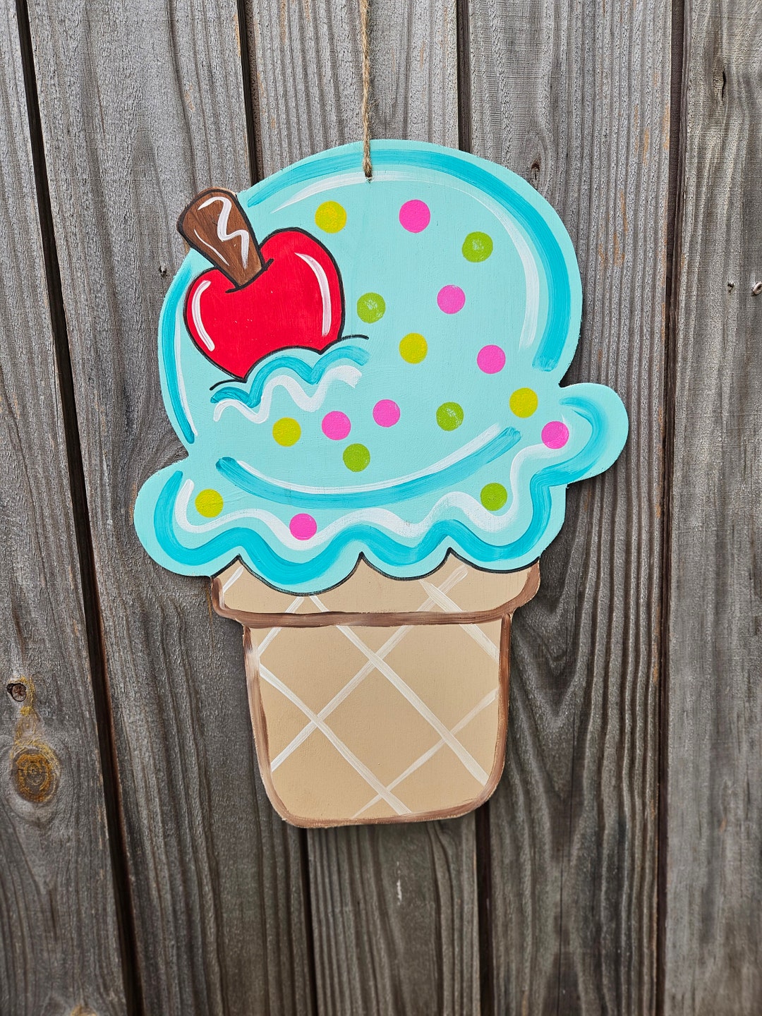 Ice Cream Door Hanger: Summer Treat Decor - Etsy