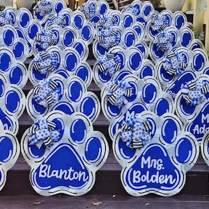 Custom Paw Print Door Hanger: Teacher Classroom Decor - Etsy