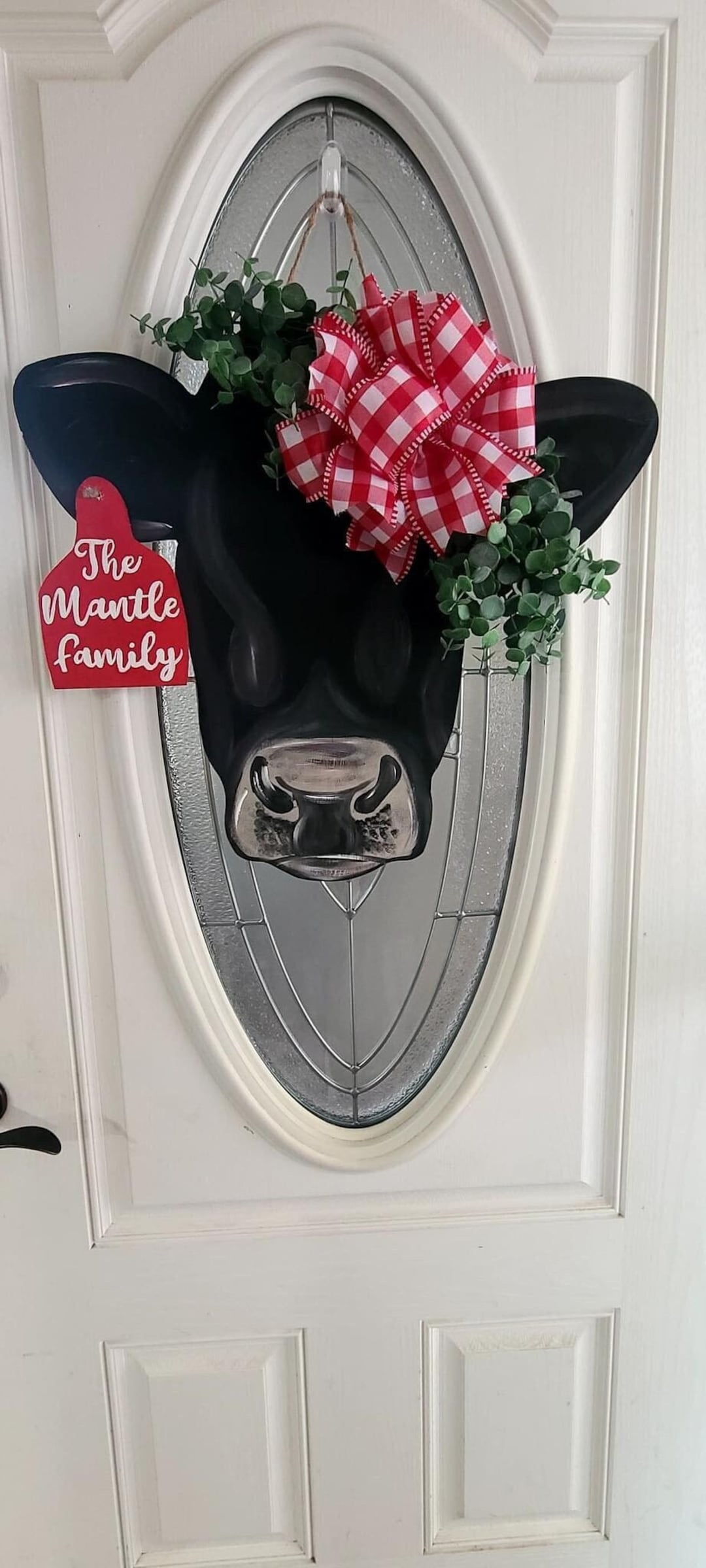 Personalized Cow Door Hanger: Farmhouse Welcome Decor - Etsy