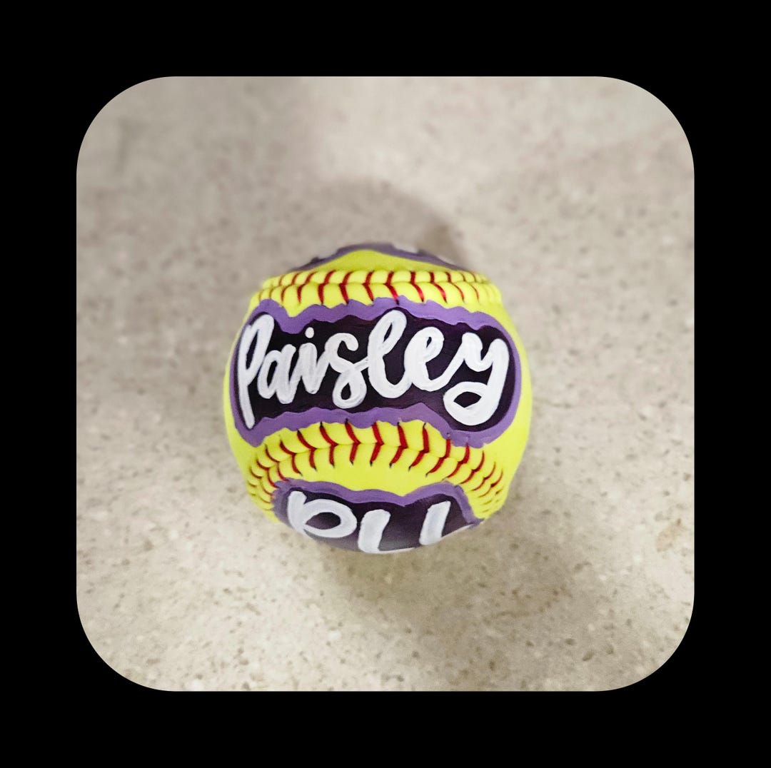 Hand Painted Softball, Custom Painted Softball, Personalized Painted ...