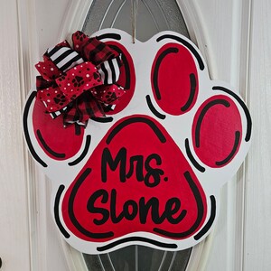 Custom Pawprint Door Hanger, Teacher Door Hanger, Classroom Door Hanger ...