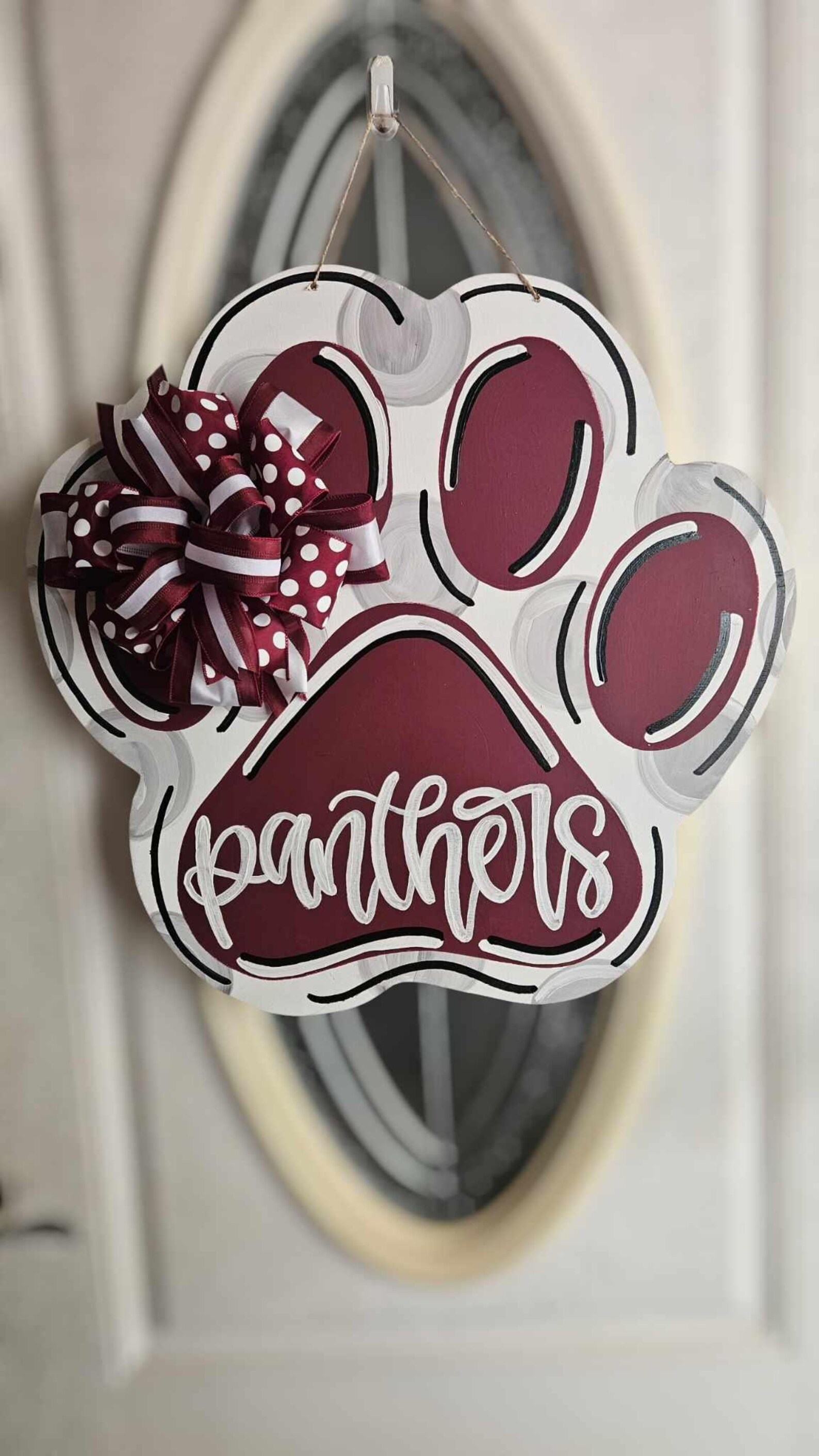 Custom Paw Print Door Hanger: School Spirit Decor - Etsy