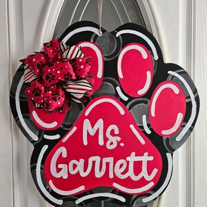 Custom Pawprint Door Hanger, Teacher Door Hanger, Classroom Door Hanger ...