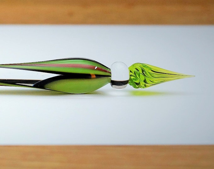 Glass Quill Spiral Green, Green Nib - Etsy