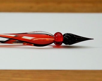 Glass Quill Spiral Red | Etsy