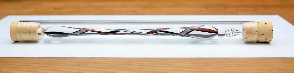 Glass quill Spiral red/white/black | Etsy