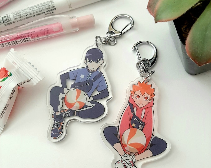 HQ Karasuno Hinata Kageyama Acrylic Keychain Charms - Etsy