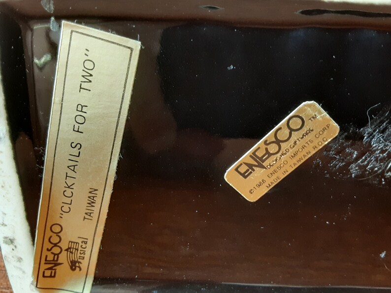 Vintage Enesco Black Gloss Jukebox Figural Music Box Plays Cocktails ...