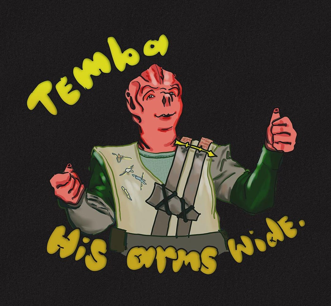 Temba His Arms Wide Star Trek Shirt | Thoughtful Sci Fi Comedic Gift ...