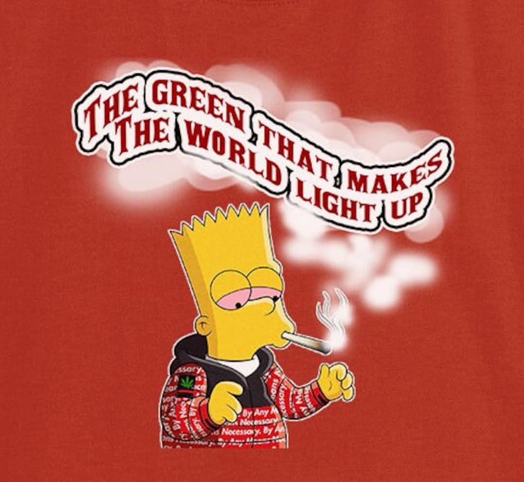 Bart Simpson Smoking Weed Backwoods 420 Gangster T Shirt - Etsy