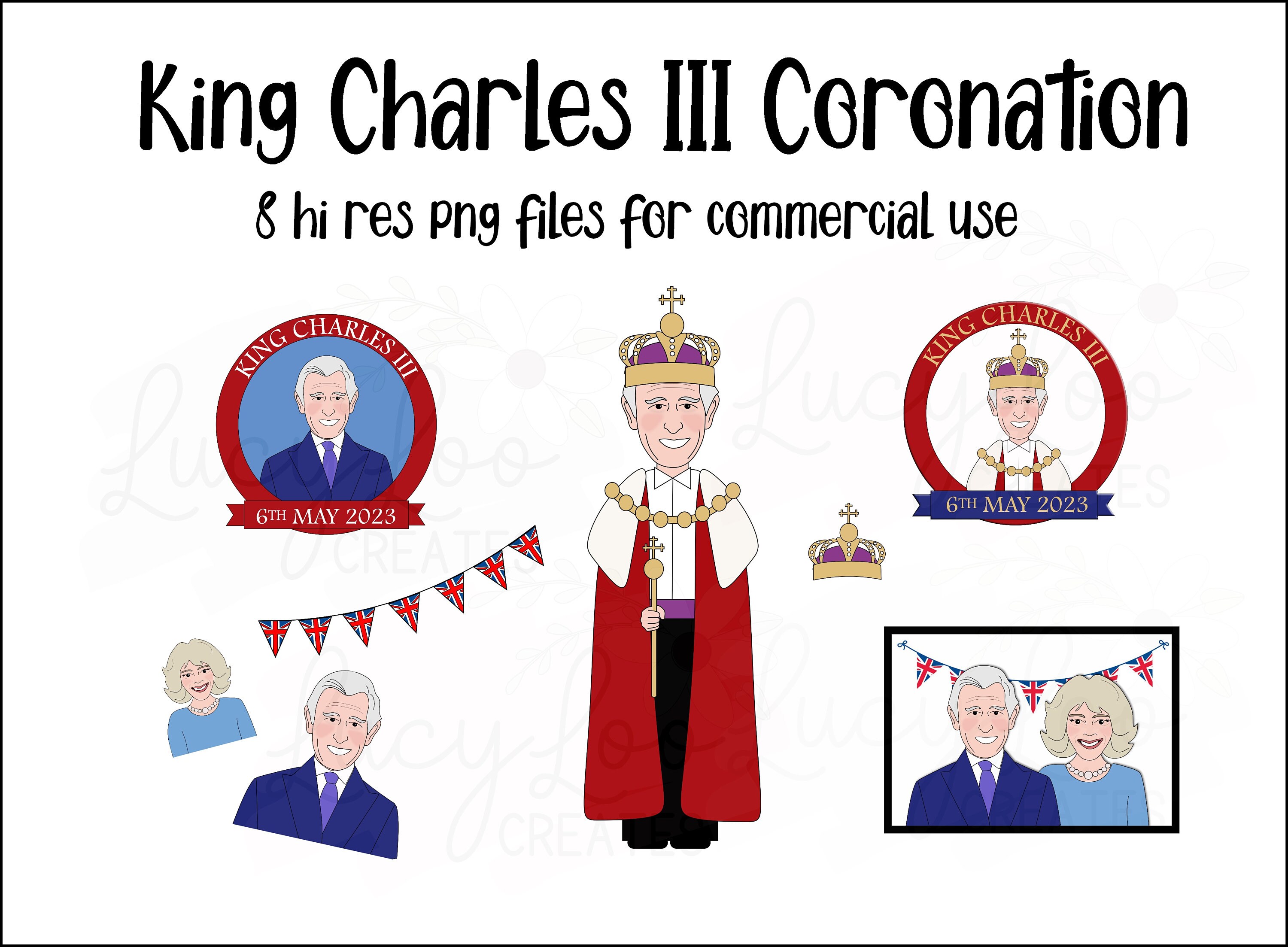 King Charles III Clipart, Coronation PNG, Instant Download, Commercial ...