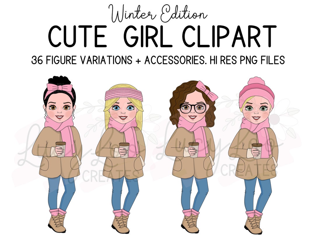 Cute Girl Clipart, Winter Clipart, Teen Girl, Sublimation Printing ...