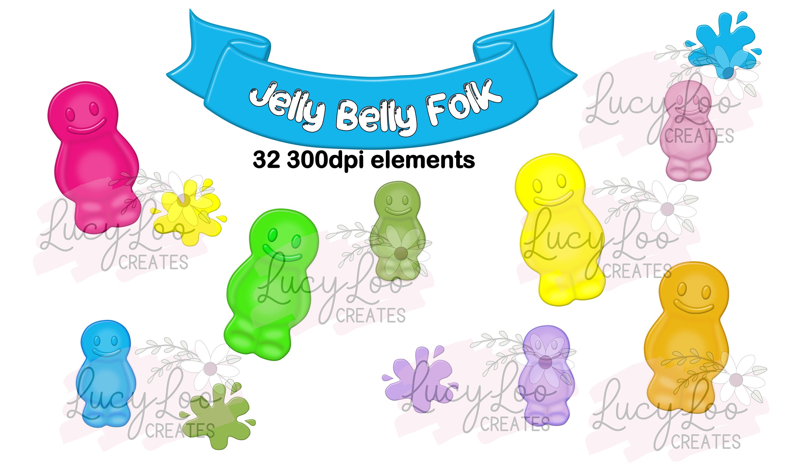 Jelly People, Jelly Babies Clipart, Illustrations. Instant Download ...