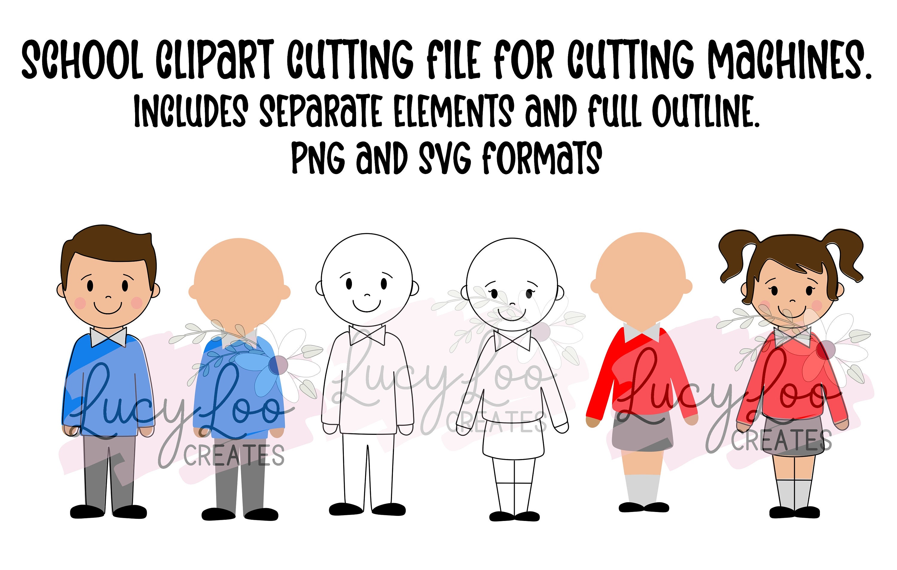 School Uniform Pngs/svgs for Cutting Machines. Vinyl, HTV, Cricut ...