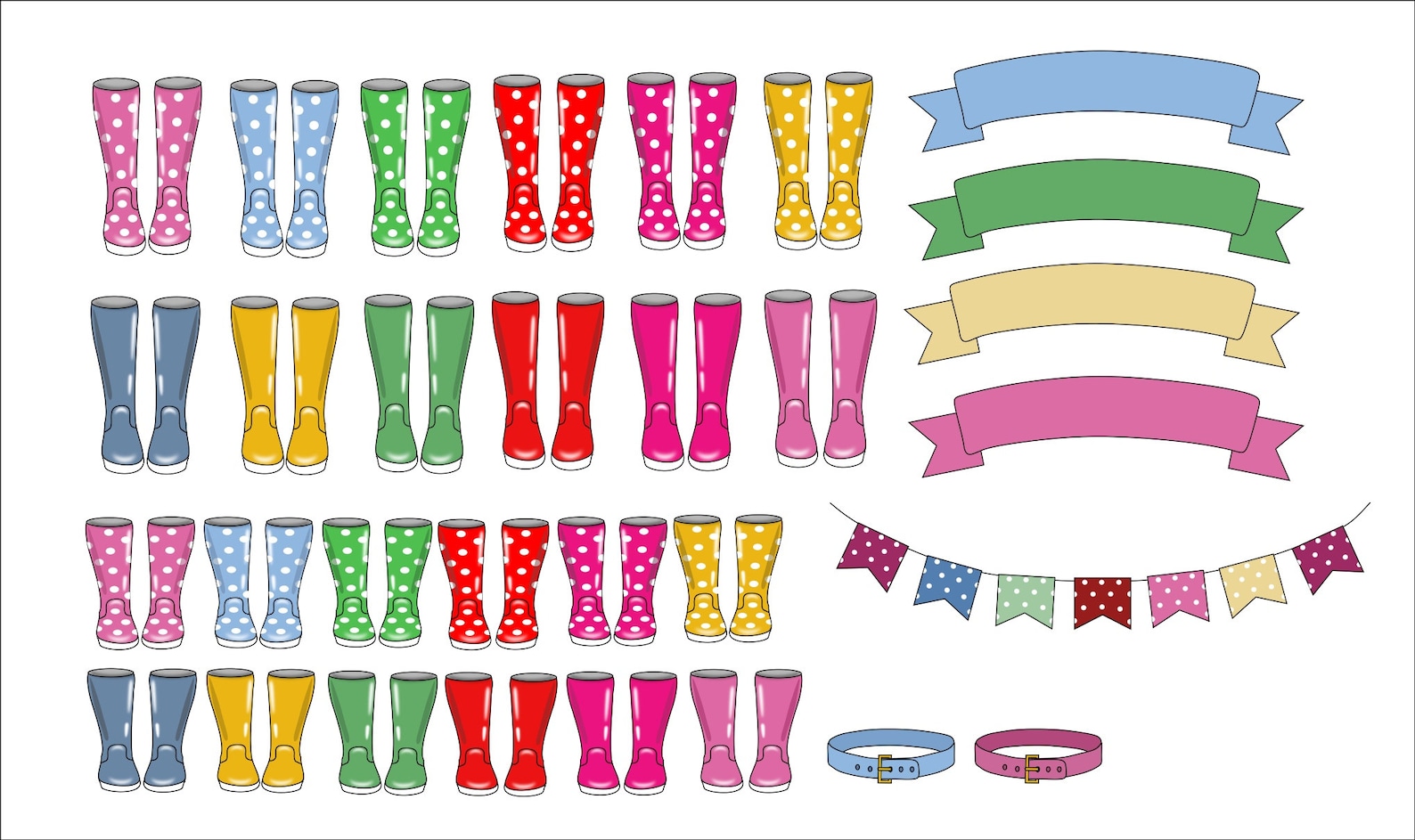 Wellington Boot Clipart, Welly Boot, Rainboot, Family Print Clipart - Etsy