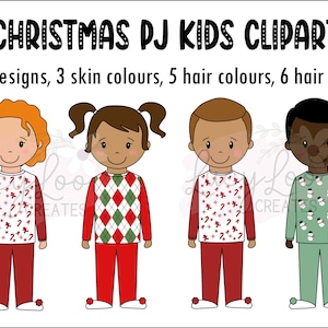 Christmas Pyjama Clipart, Pjs, Kids Clipart, Instant Download ...