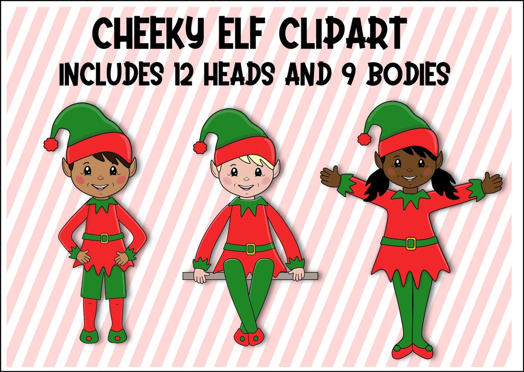 Cheeky Elf Clipart, Christmas Elf, Sublimation Printing Bundle ...