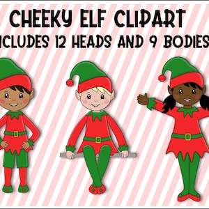 Cheeky Elf Clipart, Christmas Elf, Sublimation Printing Bundle ...