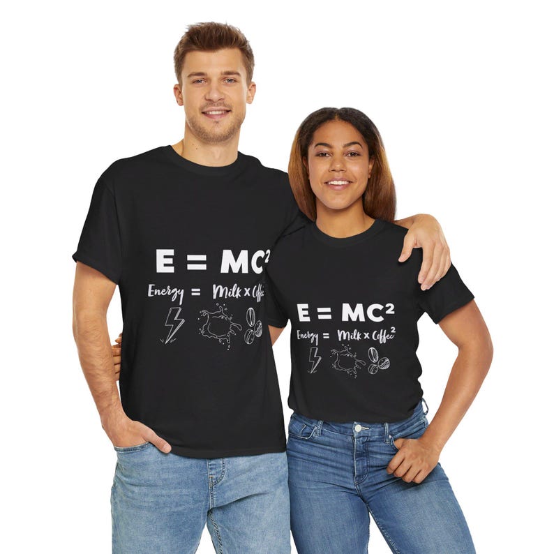 Funny E=MC2 Equation Twist T-shirt, Energy Milk Coffee Design, Coffee ...