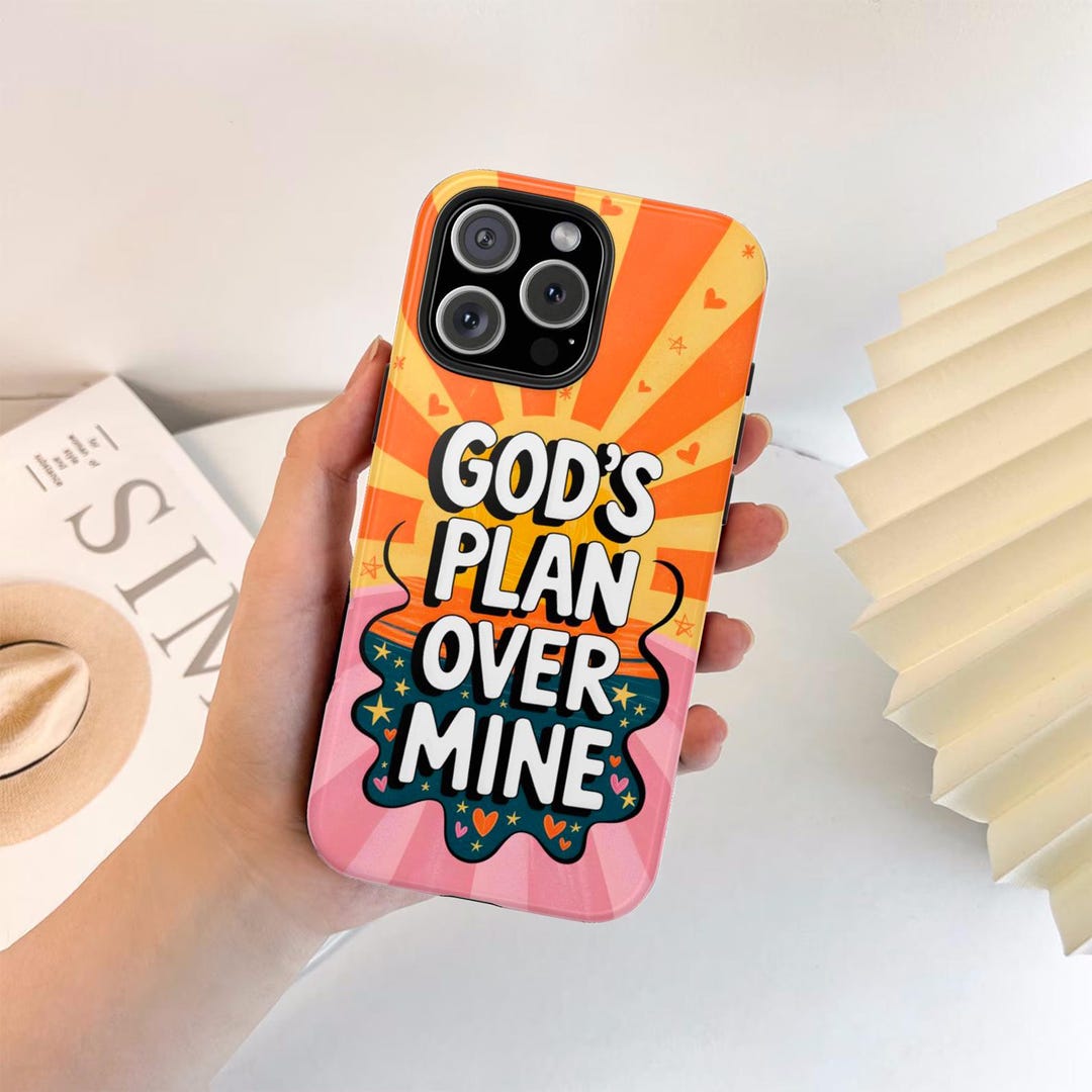 God's Plan Over Mine Inspirational Phone Case, Faith-based Protective ...
