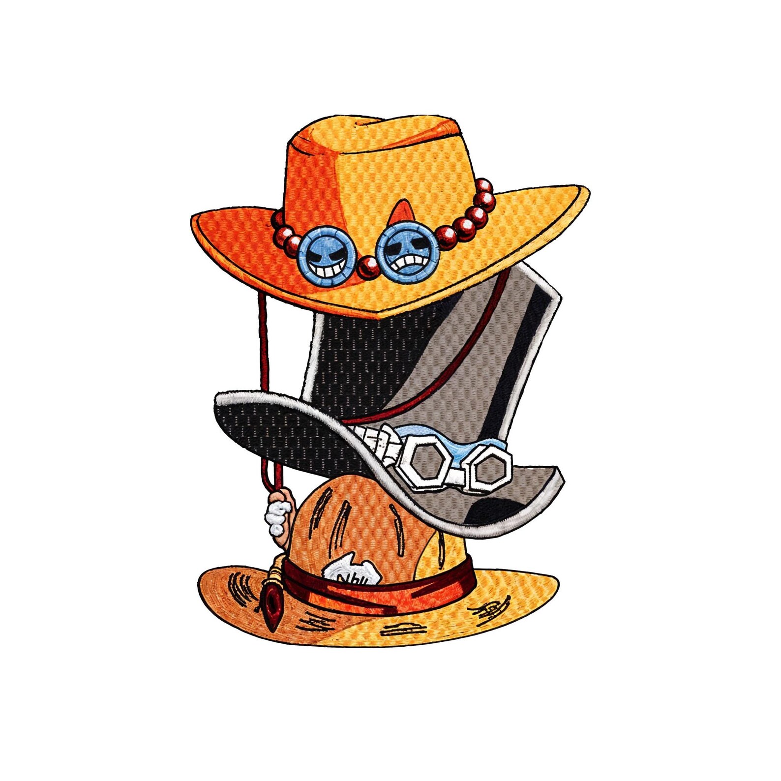 PNG Luffy Ace Sabo Hats, One Piece Legends Hats, One Piece Fan PNG ...