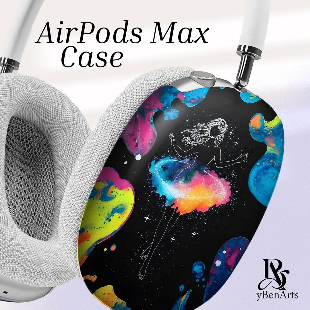 Dance Among Galaxies Airpods Max Cover, Cosmic Girl Art, Nebula Woman ...