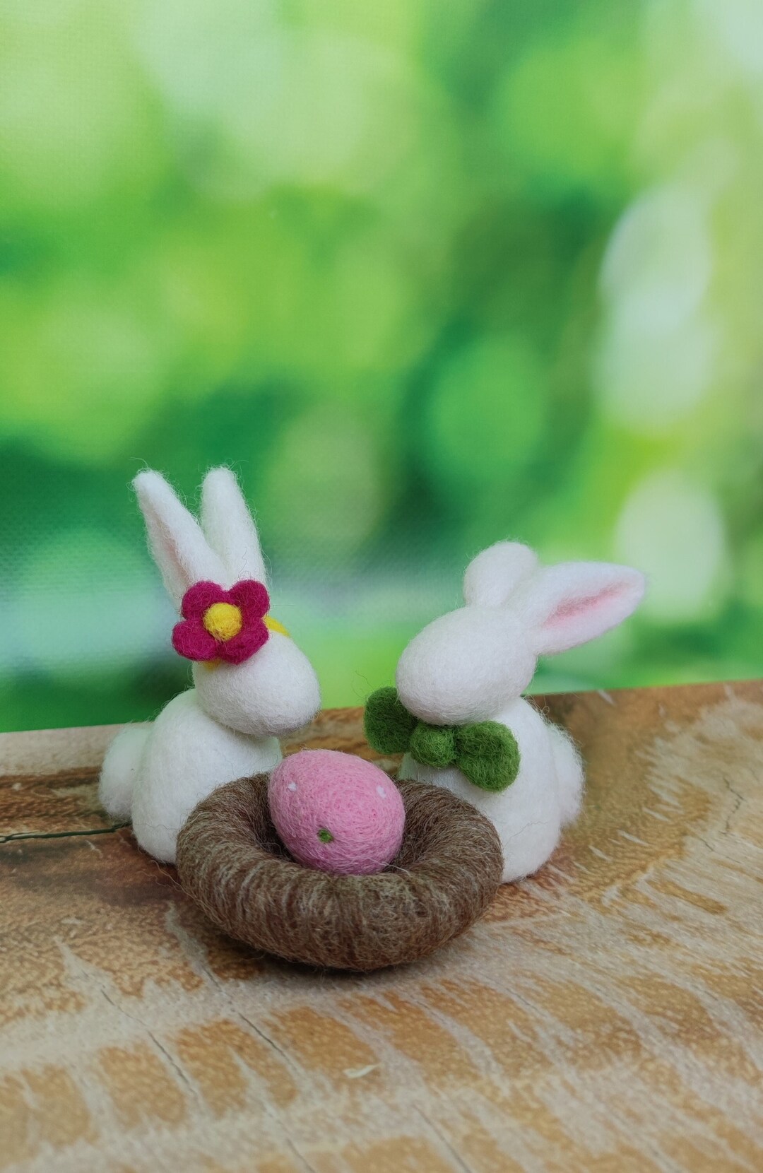 Needle Felted Set of Easter Bunnies Felt Rabbit Couple Wool - Etsy