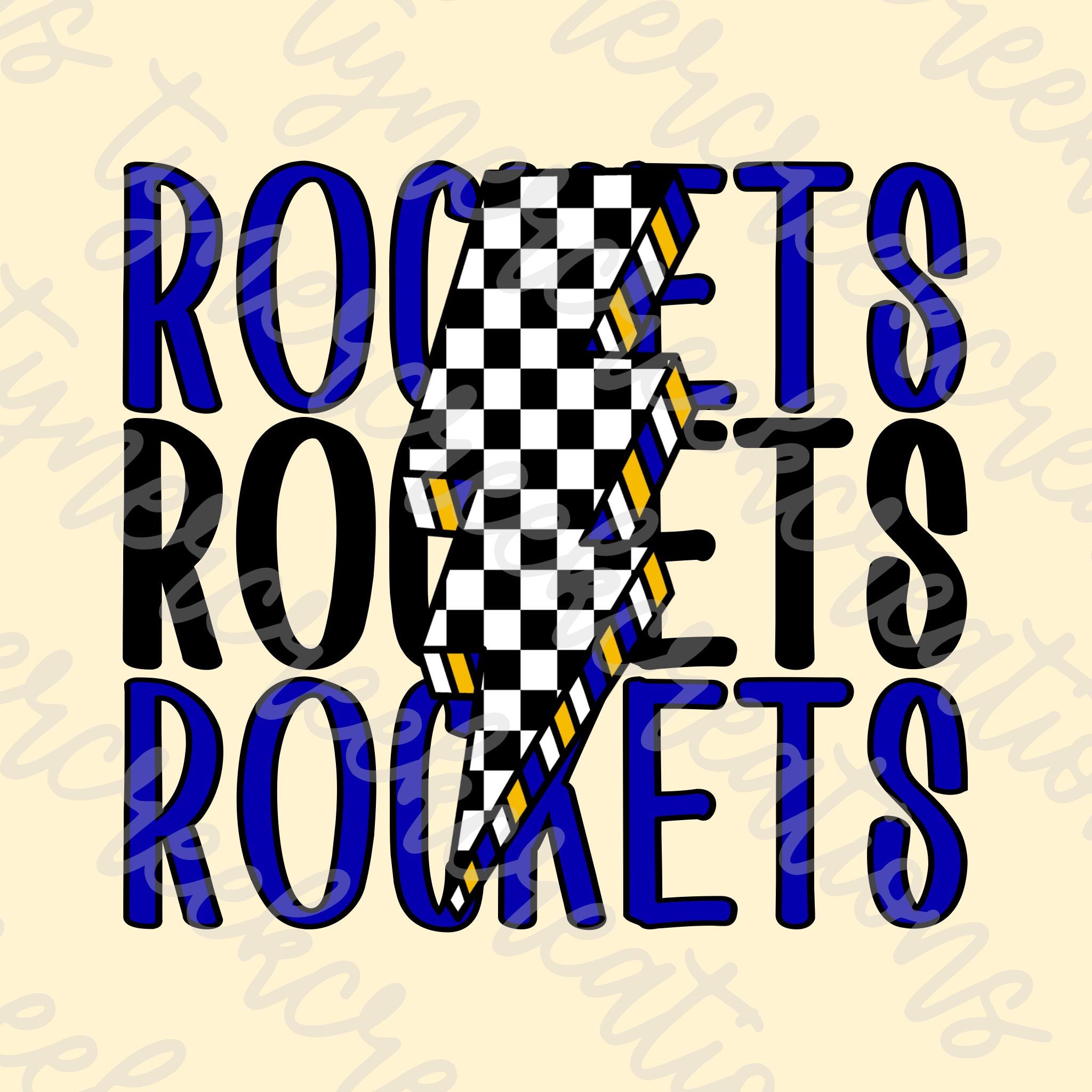 Checked Lightning Bolt Rockets Mascot PNG SVG Sublimation Dtf Design ...