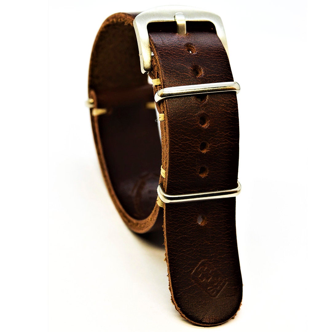 Wrist Band Leather Strap Military Army Style Watch Band - Etsy