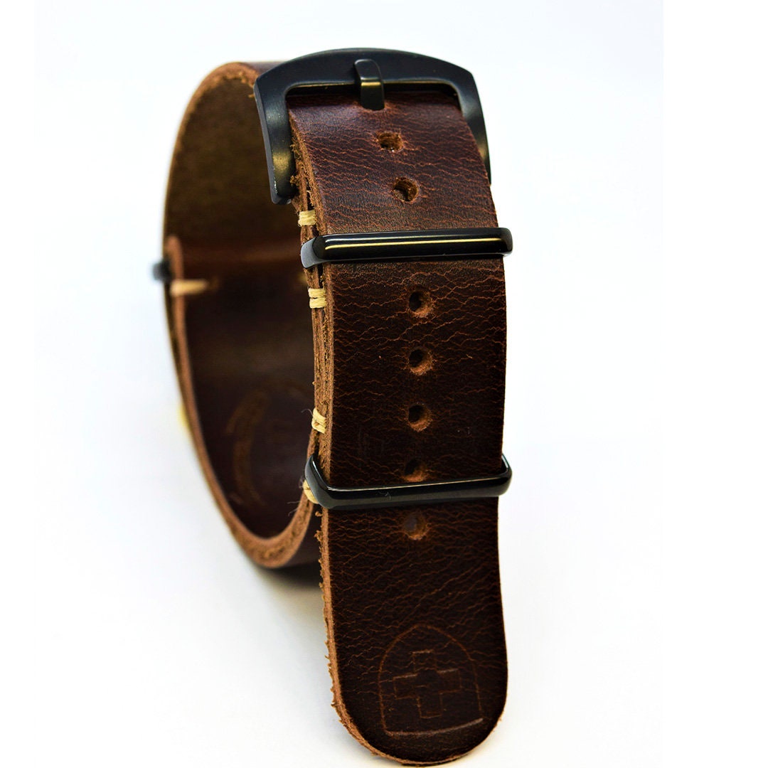 Wrist Band Leather Strap Military Army Style Watch Band - Etsy