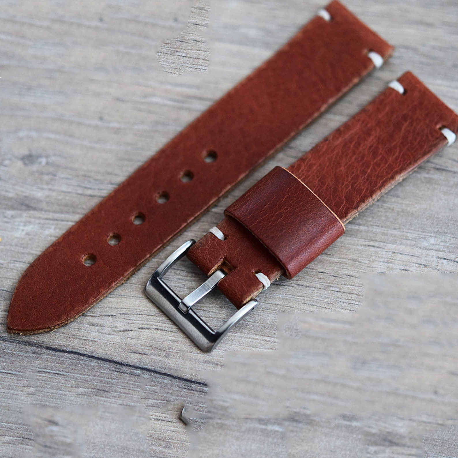 Leather Cuff Watch Strap Buffalo Bund Pad 18 20 22 24 26 Mm - Etsy