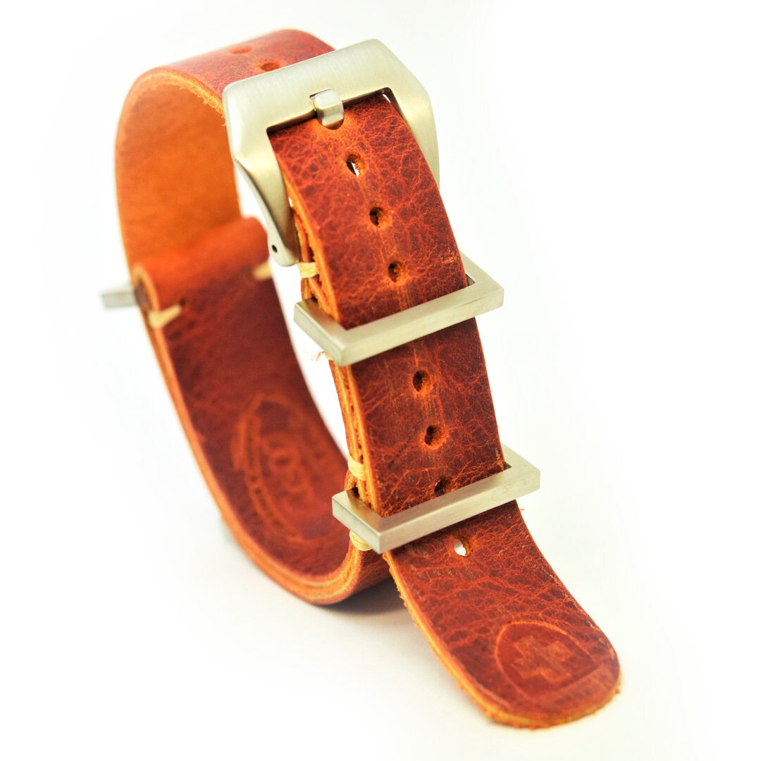 Distressed Leather Watch Strap, Military Army Style, Watch Band ...
