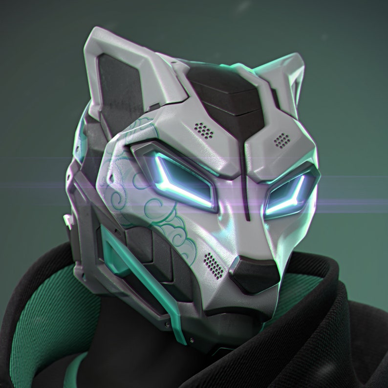 Cyber Wolf Mask Streamer Cosplay Mask - Etsy