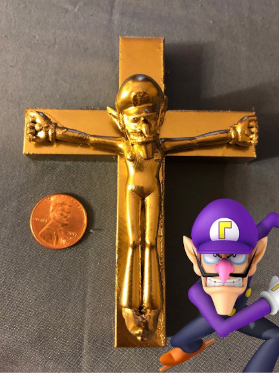 Custom Waluigi Crucifix Cross Smash Mario Wii U Nintendo Luigi - Etsy