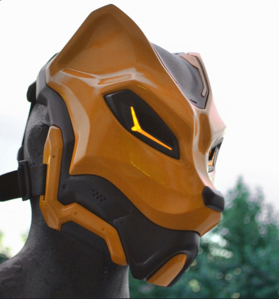 Cyber Fox Mask Streamer Cosplay Mask Cyberpunk Kunitsu - Etsy
