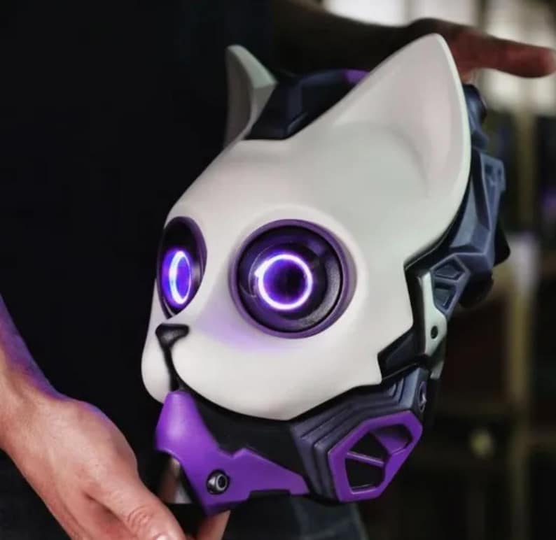 Cyber Cat Neo Neko Mask Streamer Cosplay Mask DJ Mask - Etsy