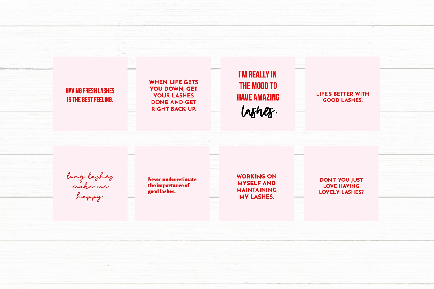 25 X Lash Tech Pink and Red Social Media Quotes Quotes for Instagram ...