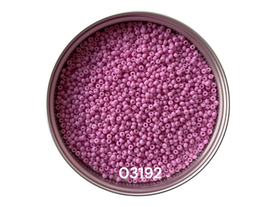Preciosa Glass Seed Beads Size 10/0 03192 Solgel Dyed Pink Chalkwhite ...